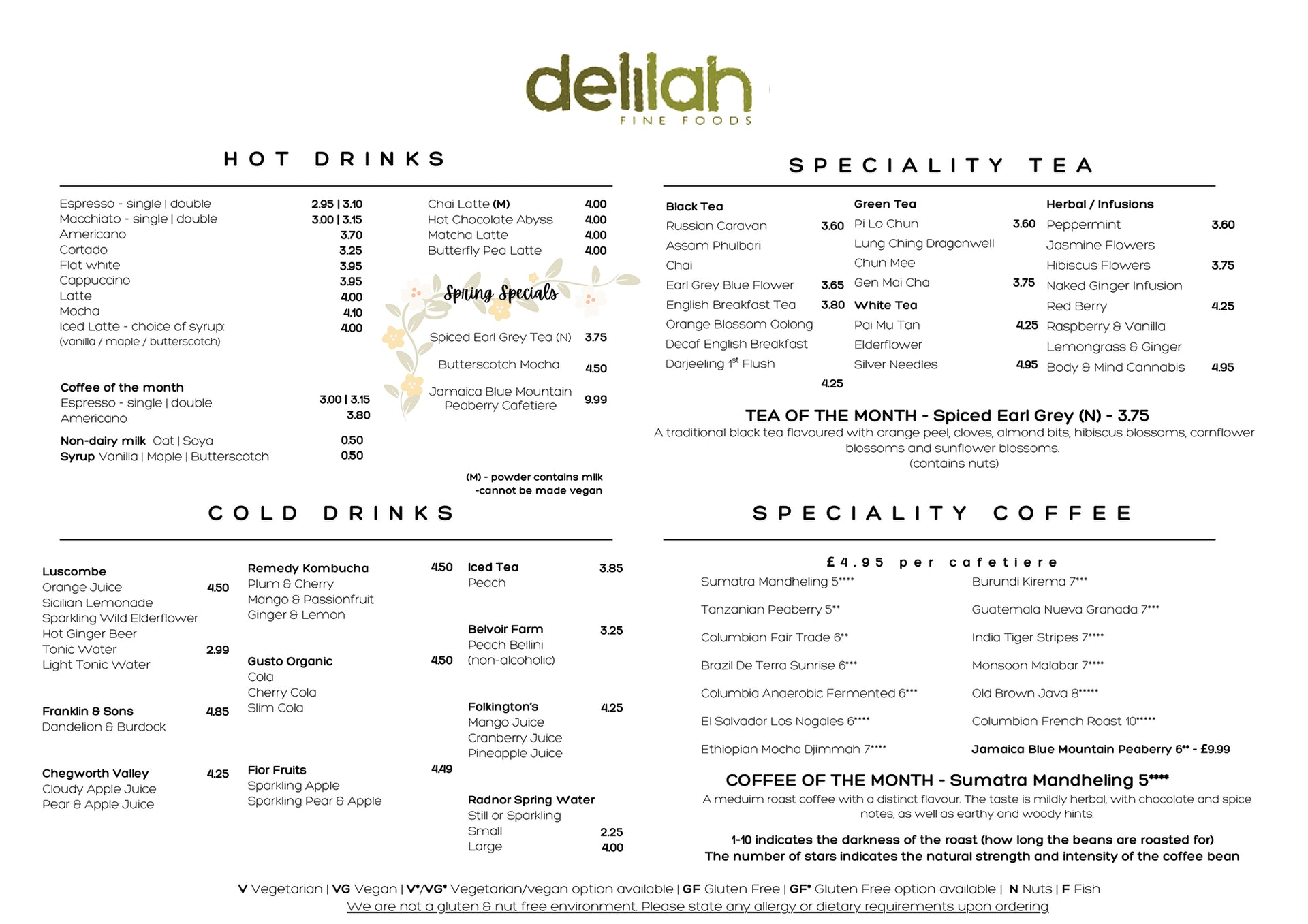 Delilah Nottingham Menu | Café & Deli Menu – Delilah Fine Foods