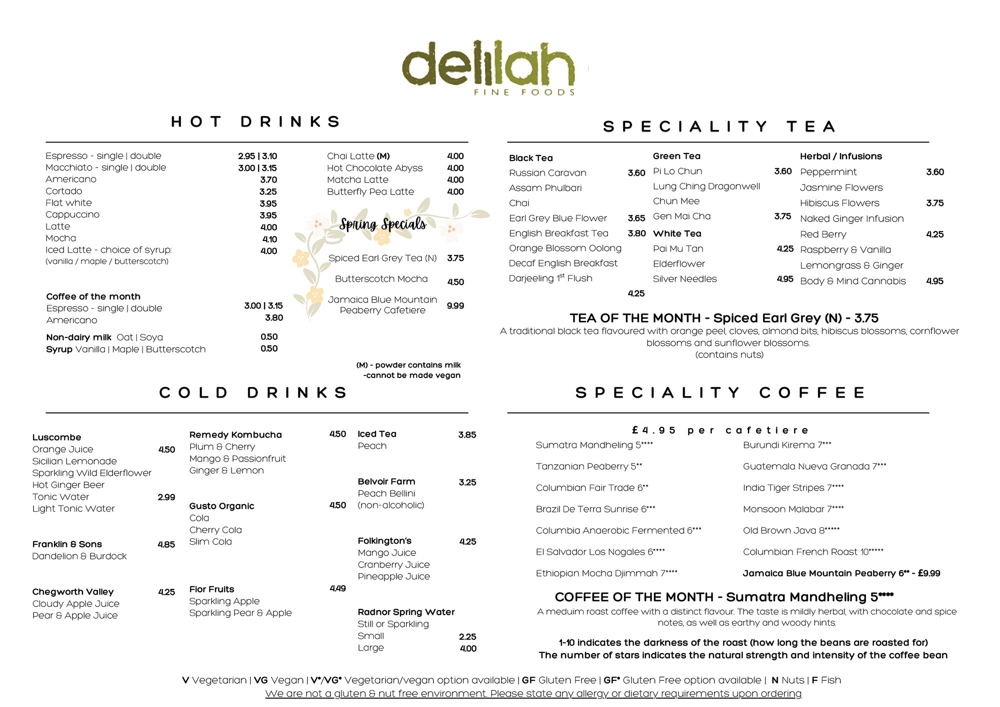Delilah Nottingham Menu | Café & Deli Menu – Delilah Fine Foods